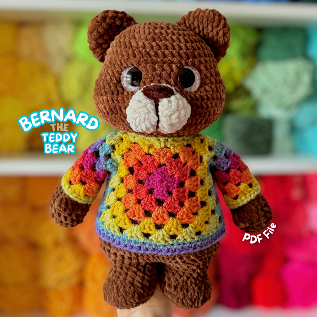 Crochet PATTERN: Bernard the Teddy Bear (English) – Abzies Makes